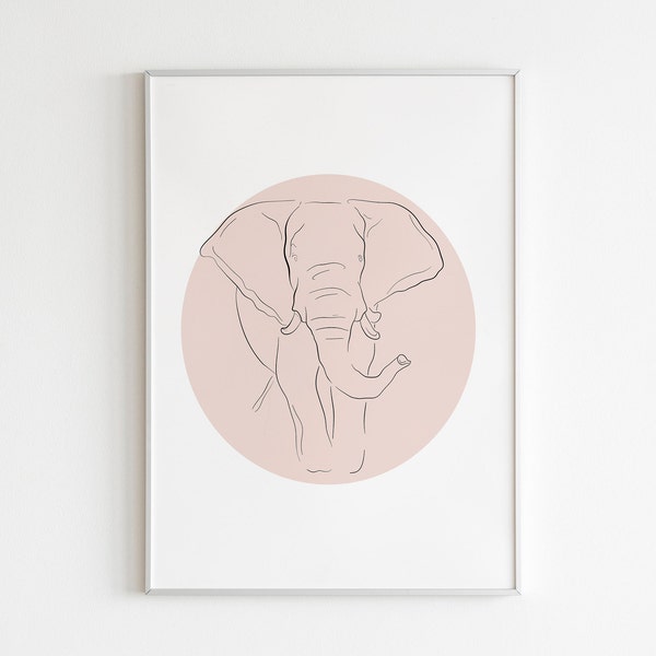 Elephant Line Art - Etsy
