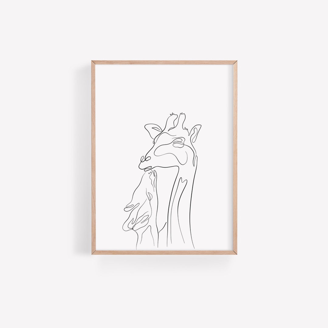 Minimalist Giraffe One Line Drawing Printable Animal One Line - Etsy