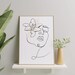 Digital Line Art, Woman Line Art, Woman Line Poster ,woman With Flower ...