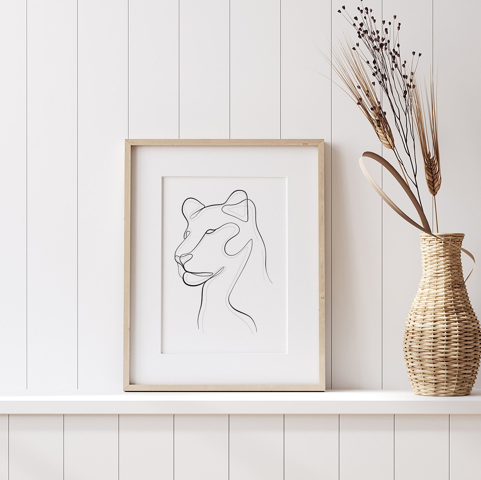 Lioness One Line Art, Printable Lion Single Line Art, One Line Animal ...