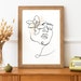 Digital Line Art, Woman Line Art, Woman Line Poster ,woman With Flower ...