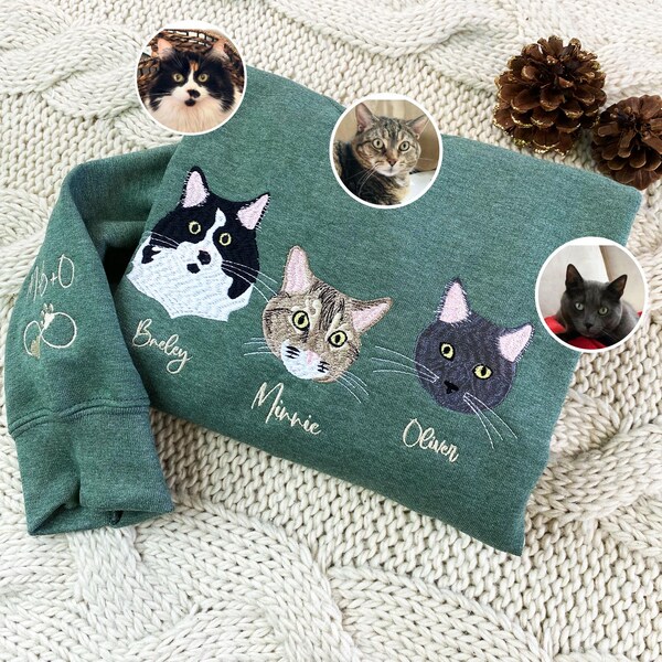 Embroidered Cats - Etsy
