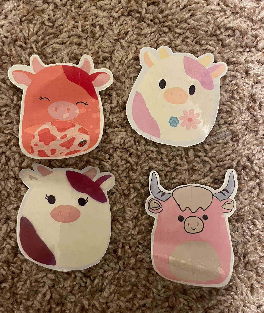 Squishmallow Pink Cow Stickers - Etsy