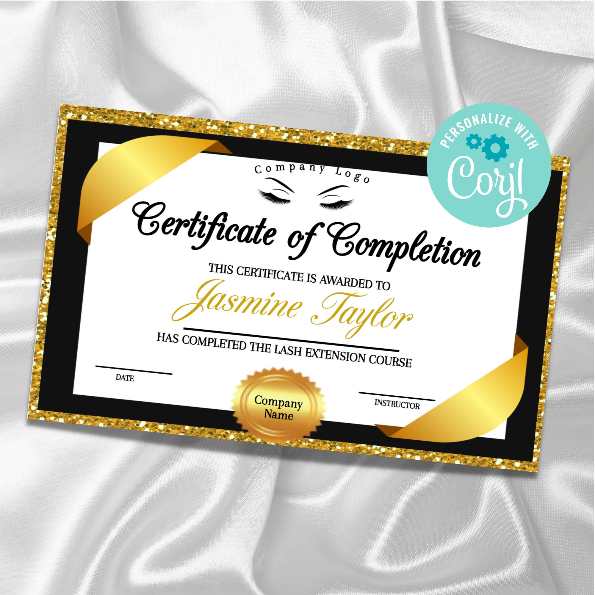 DIY Certificate of Completion Template Nails Certificate Lash ...