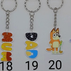 Bluey Inspired Keychain Bluey Resin Planner Keyring. Bluey Bingo Honey ...