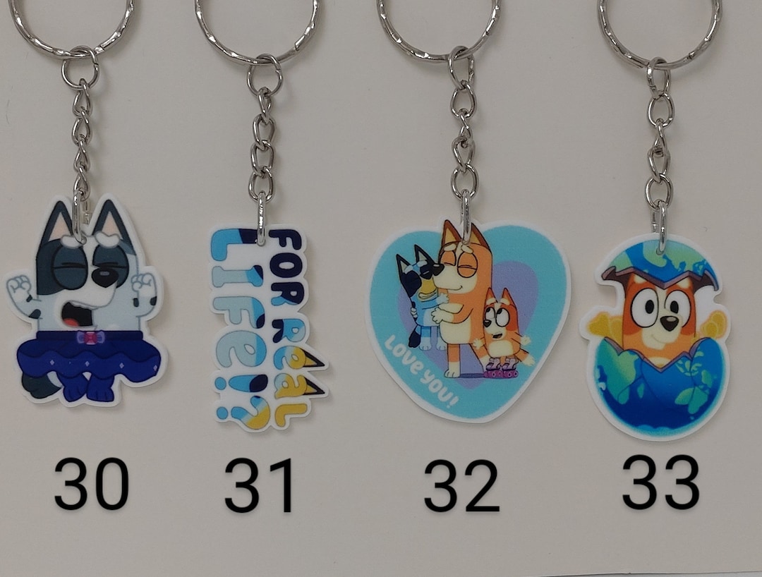 Bluey Inspired Keychain Bluey Resin Planner Keyring. Bluey Bingo Honey ...