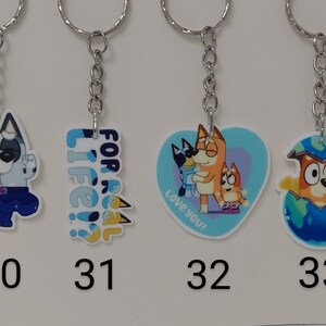 Bluey Inspired Keychain Bluey Resin Planner Keyring. Bluey Bingo Honey ...