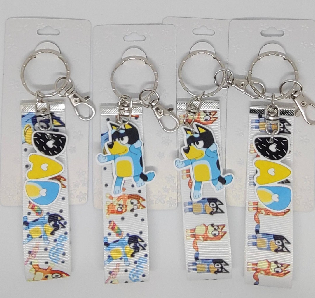 Bluey Keyring Bluey Father's Day Gift Bandit Keychain Key - Etsy