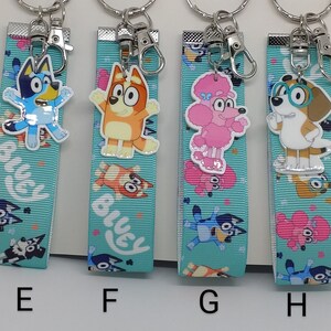 Bluey and Friends Keyrings Wristlets. Bluey Bingo Honey Coco - Etsy