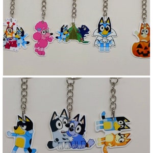 Bluey Inspired Keychain Bluey Resin Planner Keyring. Bluey Bingo Honey ...