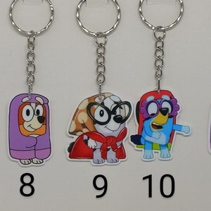 Bluey Inspired Keychain Bluey Resin Planner Keyring. Bluey Bingo Honey ...