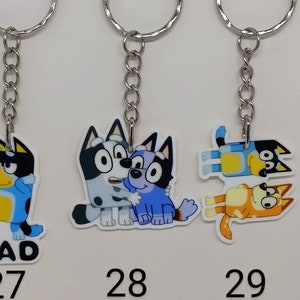 Bluey Inspired Keychain Bluey Resin Planner Keyring. Bluey Bingo Honey ...