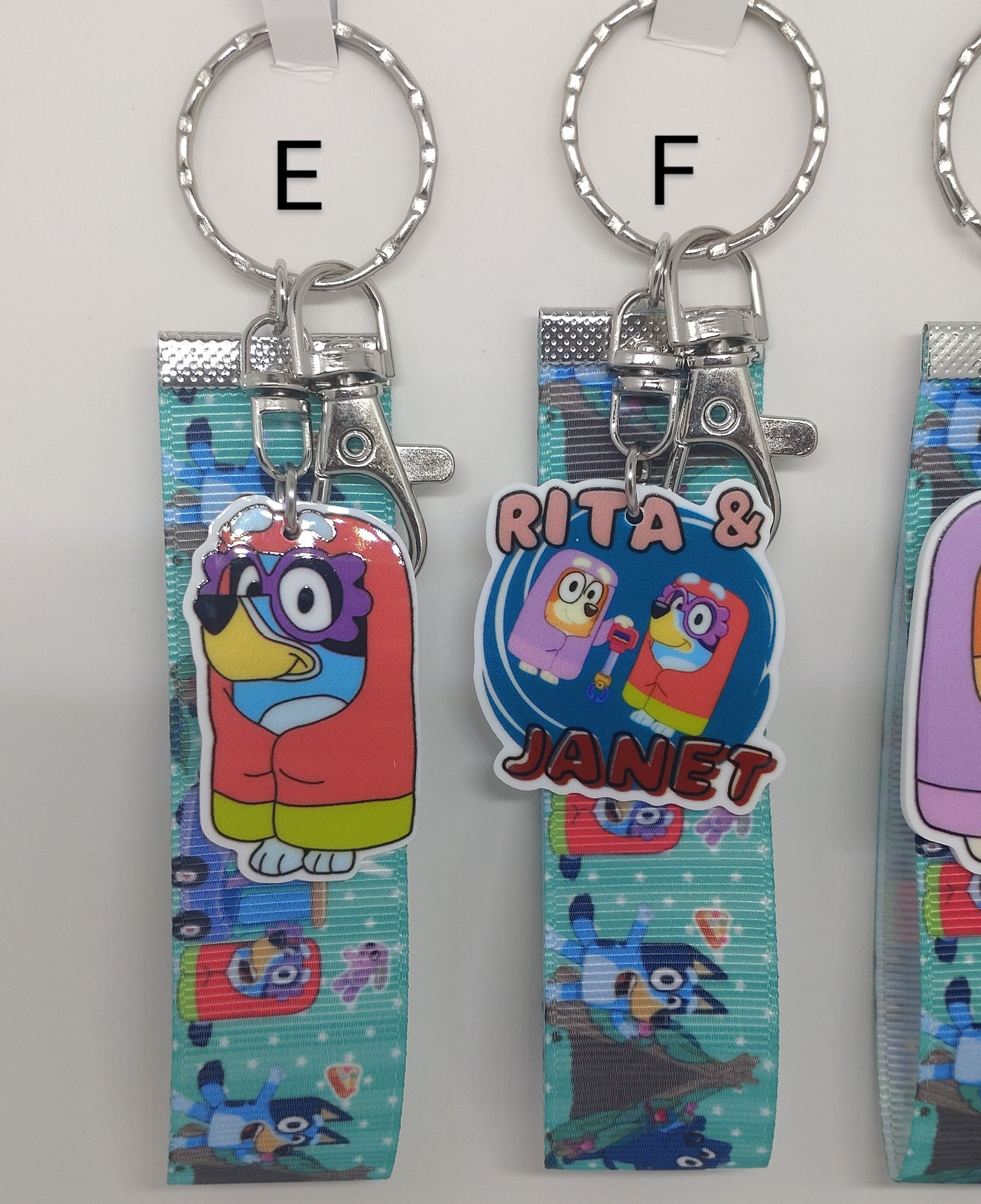 Bluey Inspired Keyring Grannies Janet Rita Keychain Key Fob - Etsy