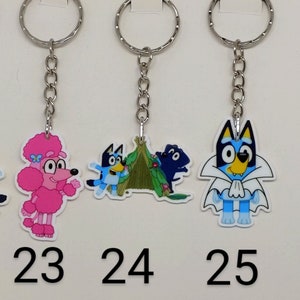 Bluey Inspired Keychain Bluey Resin Planner Keyring. Bluey Bingo Honey ...