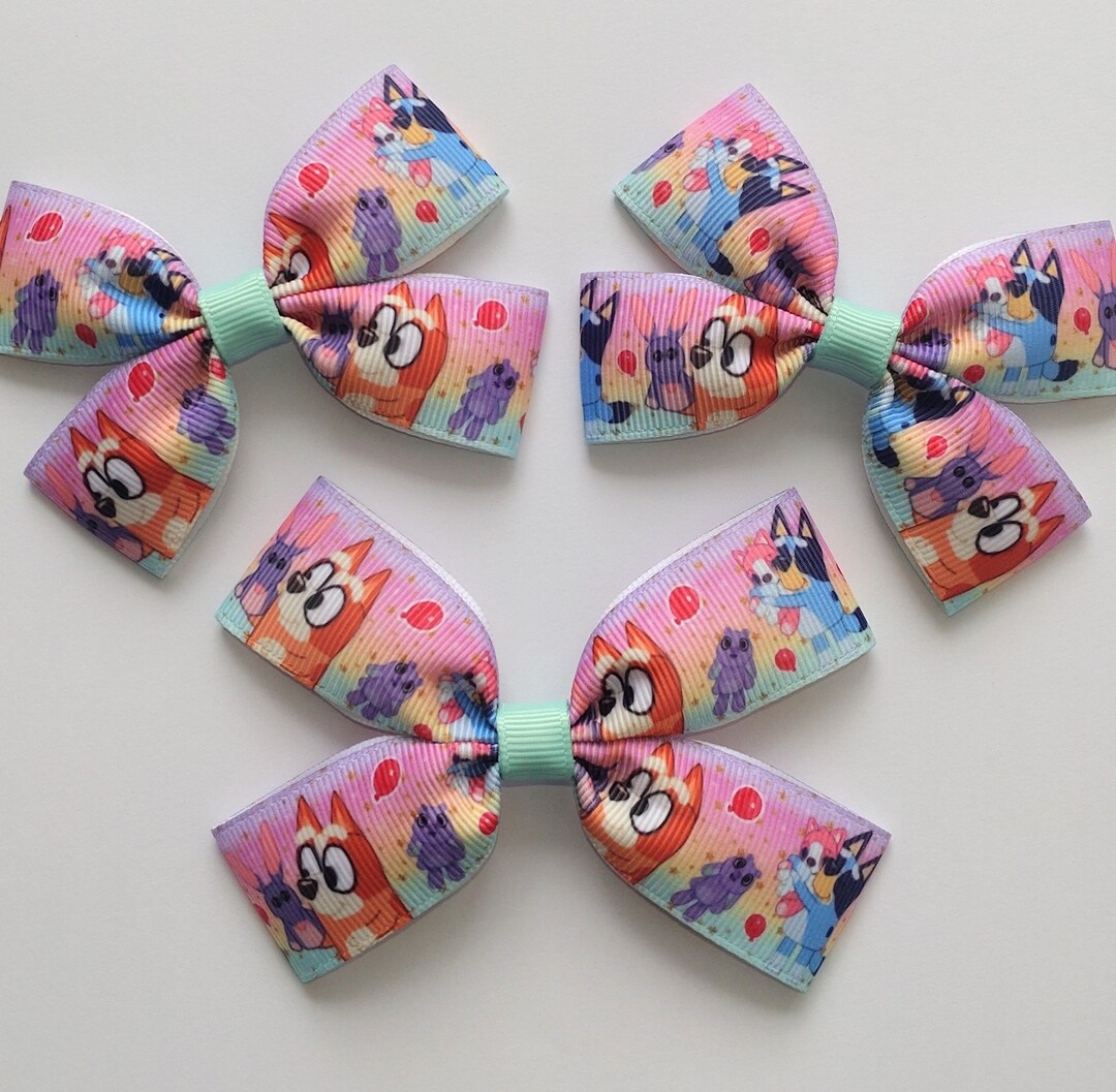Bluey Bow Hair Clip Bluey Ribbon Bow Bluey Bingo Colourful Hair Granny ...