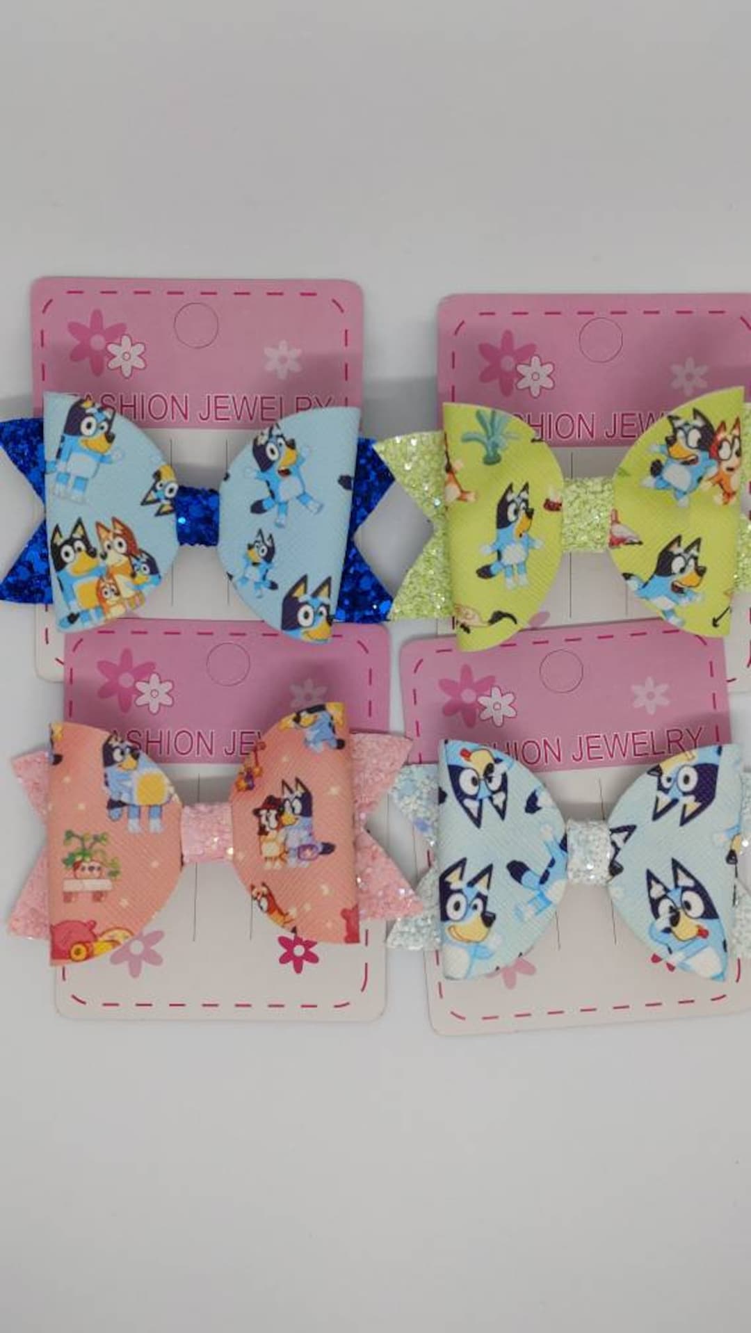 Bluey Inspired Hair Bow Hair Clip Bobble Bluey Bingo Handmade - Etsy