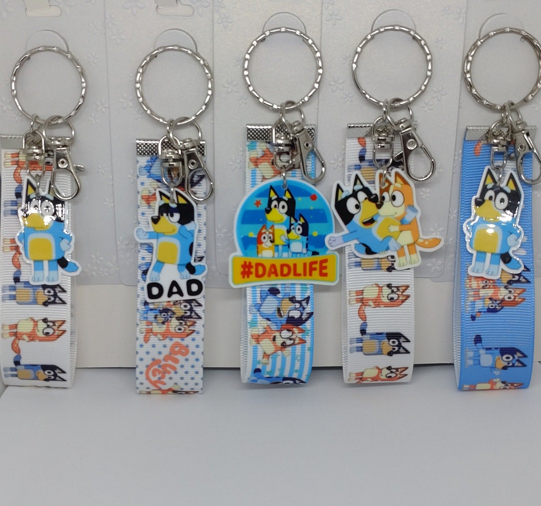 Bluey Keyring Bluey Father's Day Gift Bandit Keychain Key Fob Wristband ...