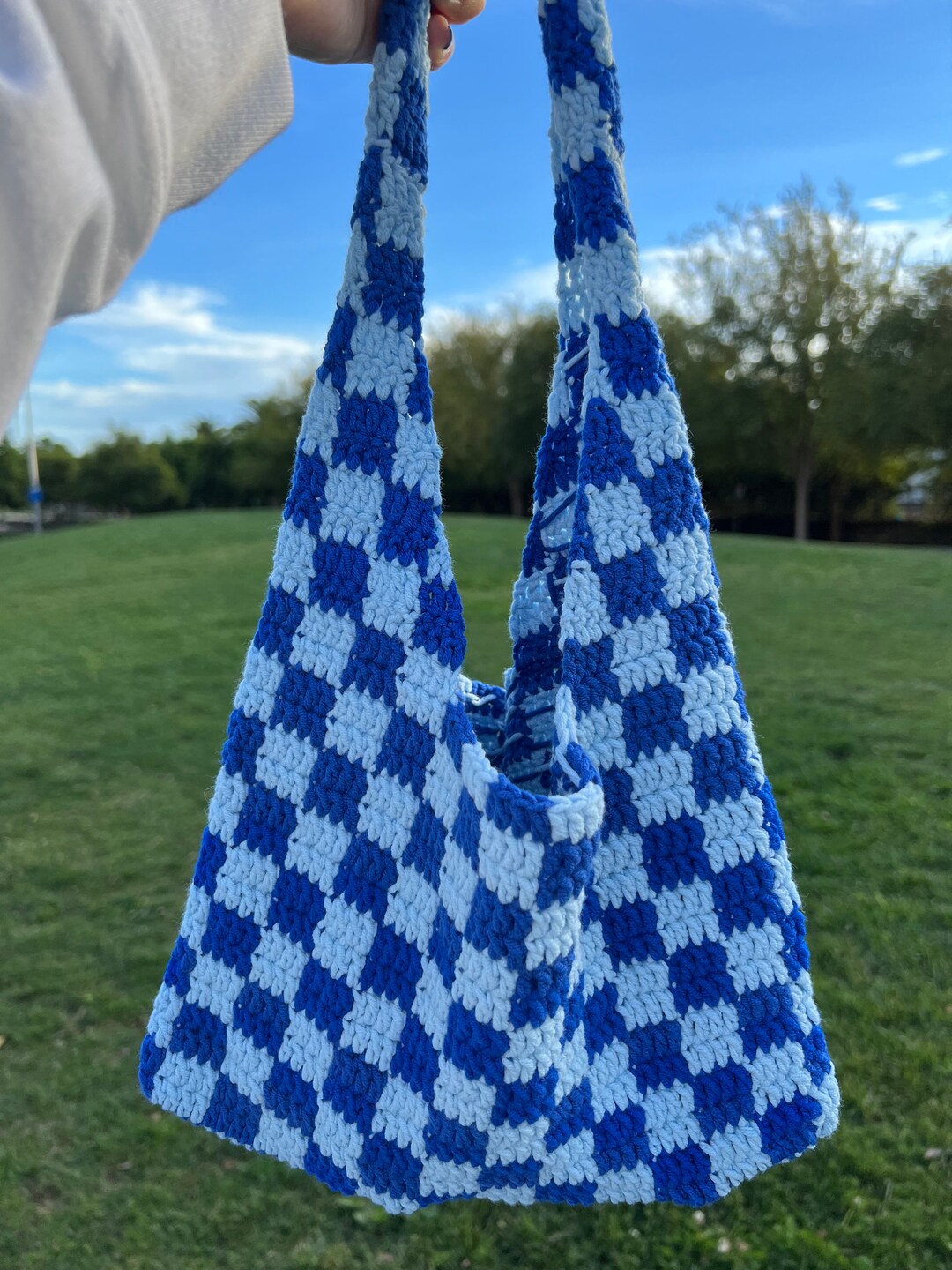 Checkerboard Crochet Bag - Etsy
