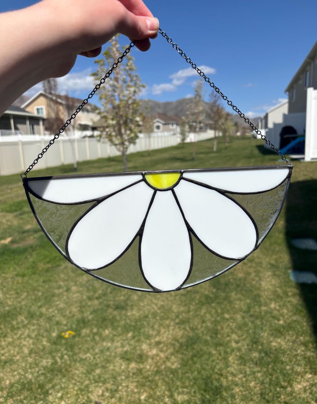 Daisy Stained Glass Panel - Etsy