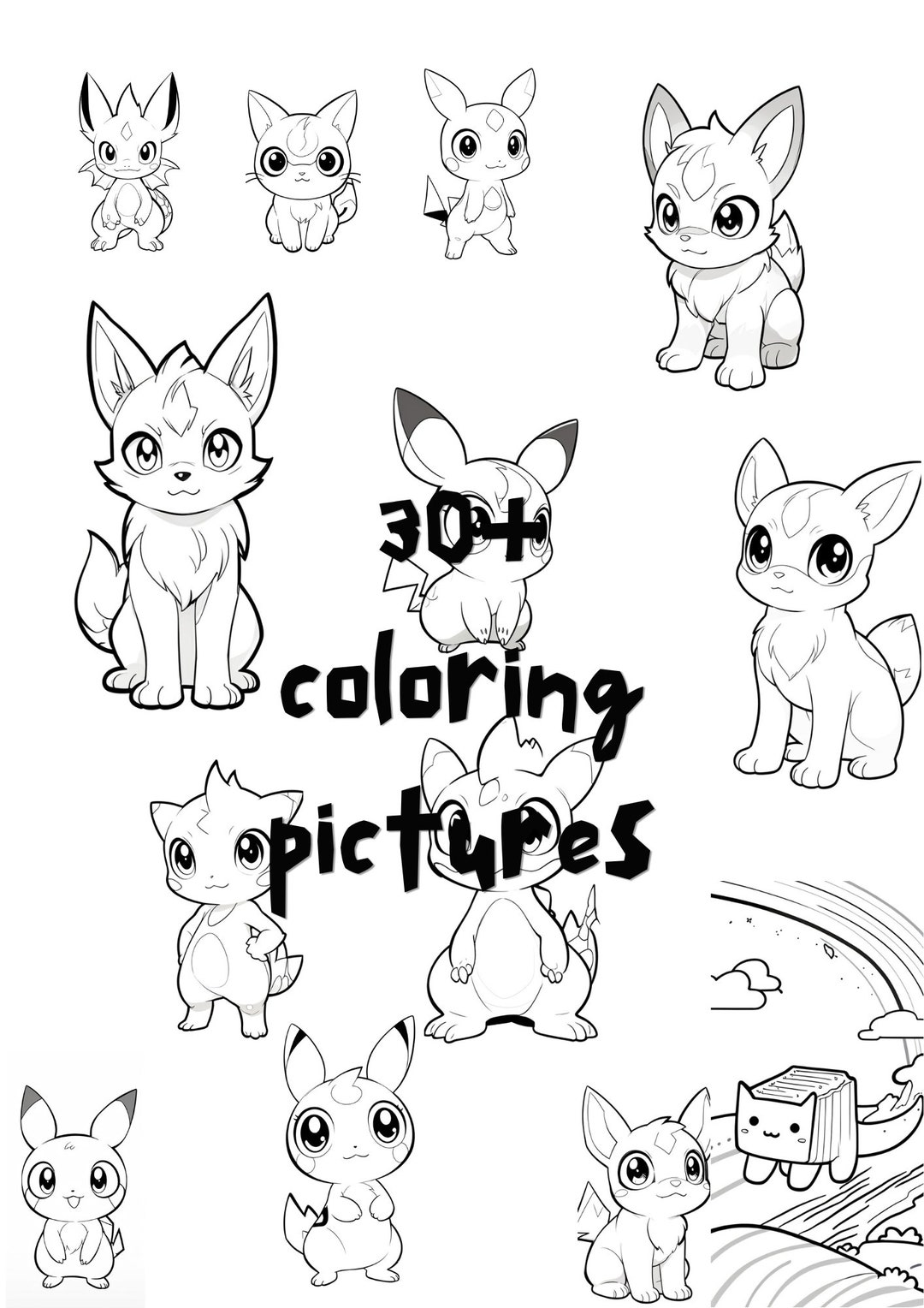 Kids Coloring Pages Set of 30 Adorable Designs for Children - Etsy