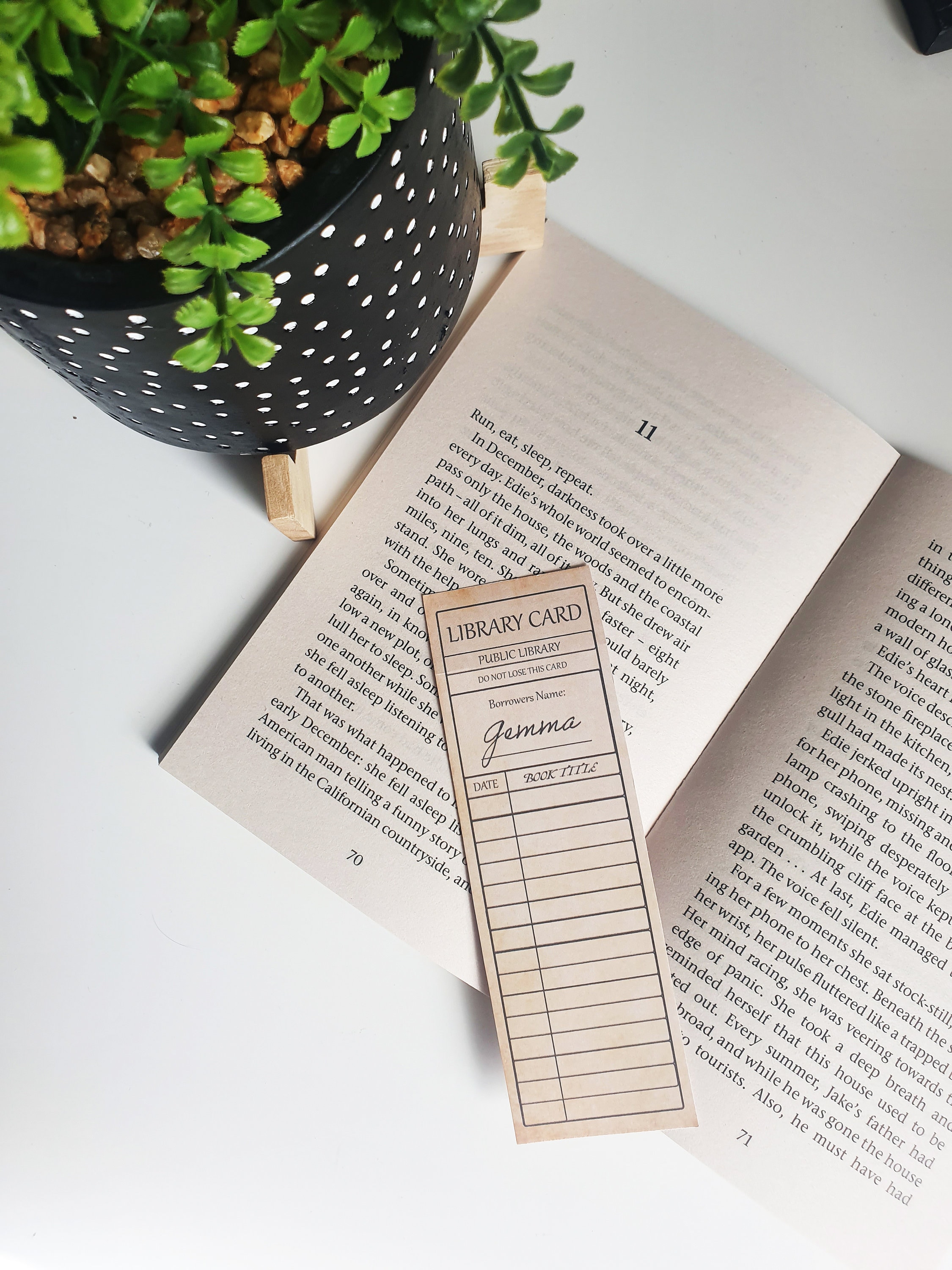 Library Card Reading Log Bookmark - Etsy