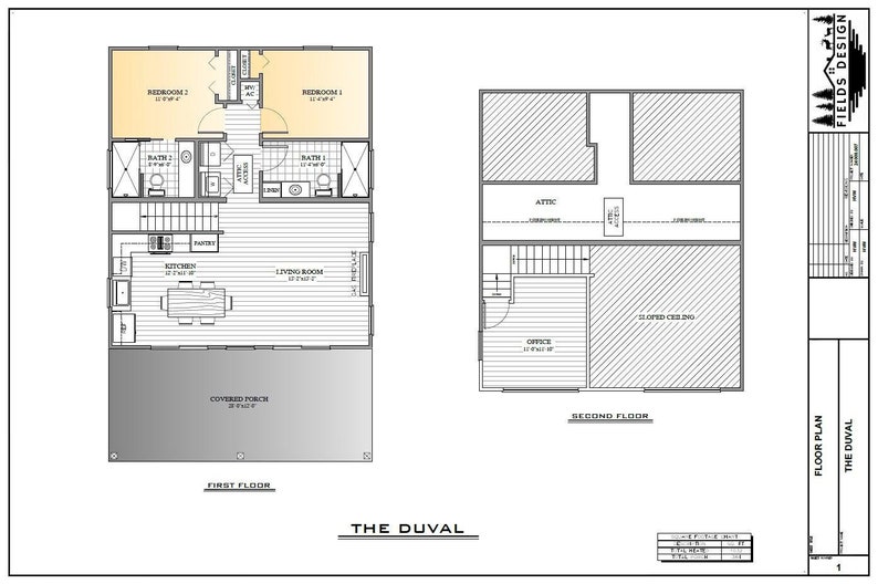 The Duval - 1,032 Sq. Ft. Construction Plans - Etsy