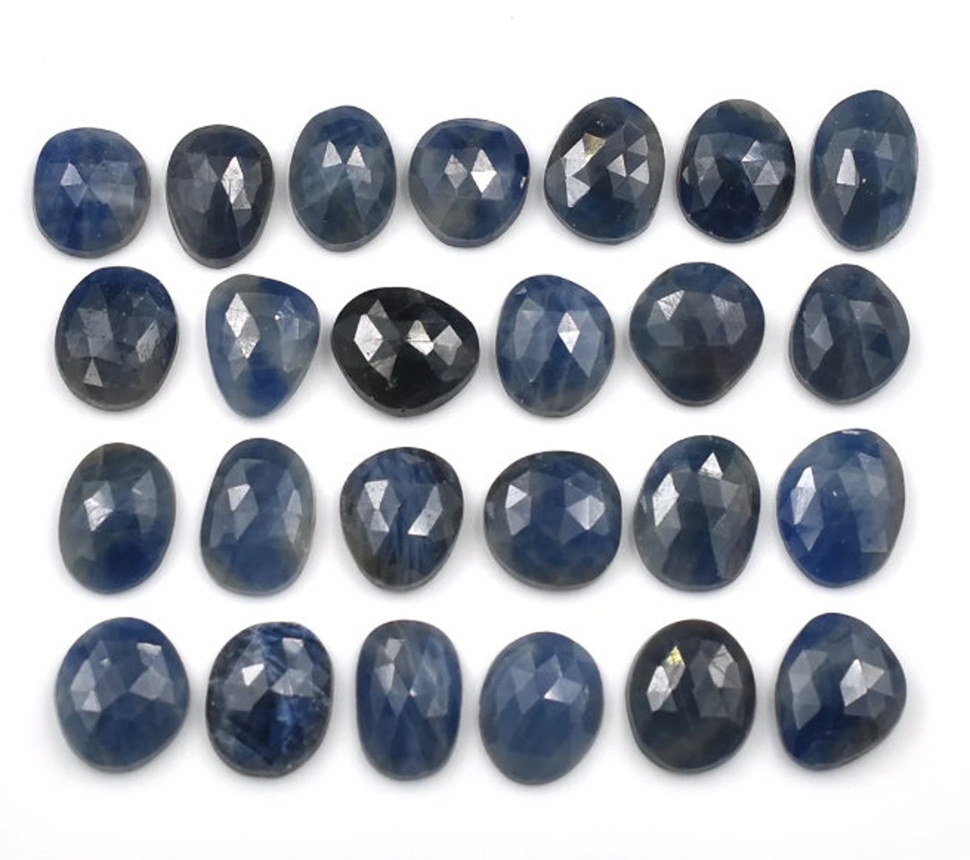 Natural Blue Sapphire Rose Cuts Loose Gemstone, 7x9 to 11X14 Mm ...
