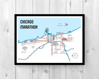 Customised Chicago Marathon Route Map high Resolution Image File - Etsy