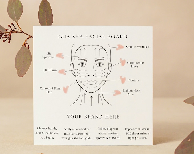 Gua Sha Facial Board Care Card Canva, Template, Digital Template, Small ...