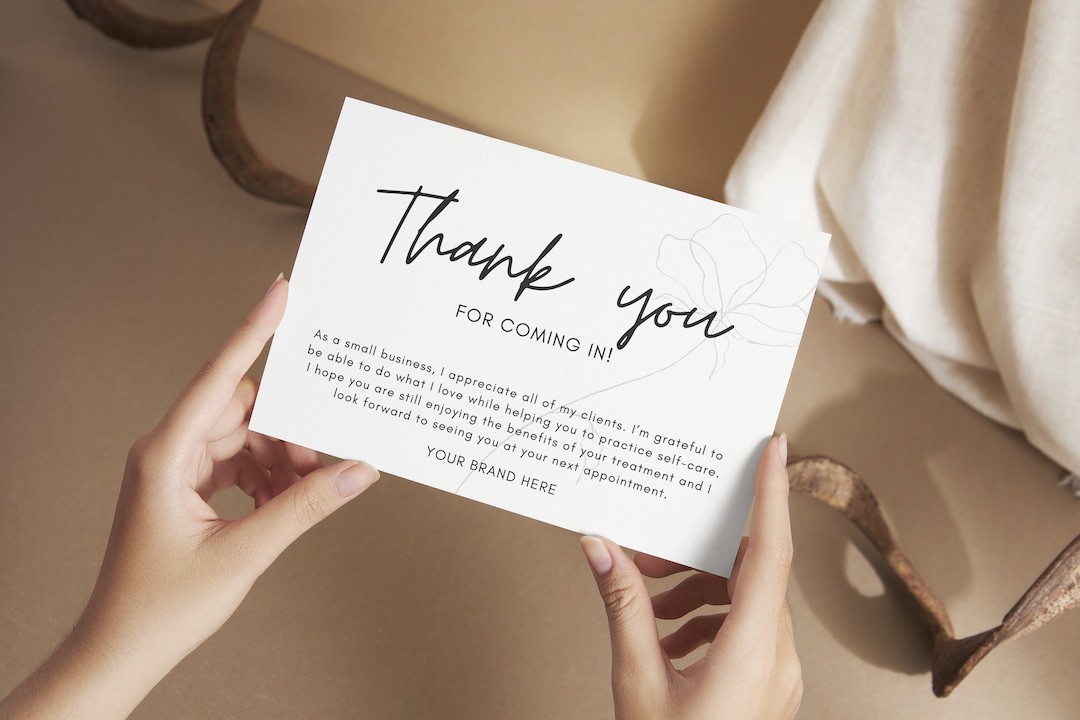 Skincare Thank You Card Canva, Template, Instant Download, Neutral ...