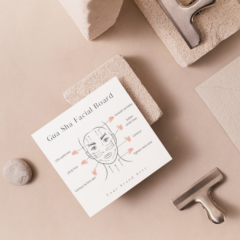 Gua Sha Facial Board Care Card Canva Template Digital - Etsy