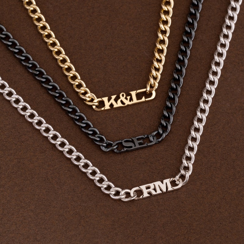 Mens Initial Chains - Etsy