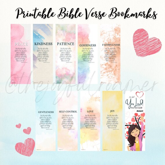 BIBLE VERSES PRINTABLE Bookmark About Faith Fruit of the - Etsy