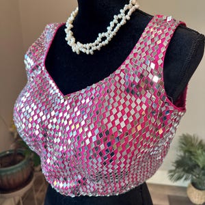 Size 38 | Gorgeous Mirror Embellished Back Open Blouse | Blouses for ...