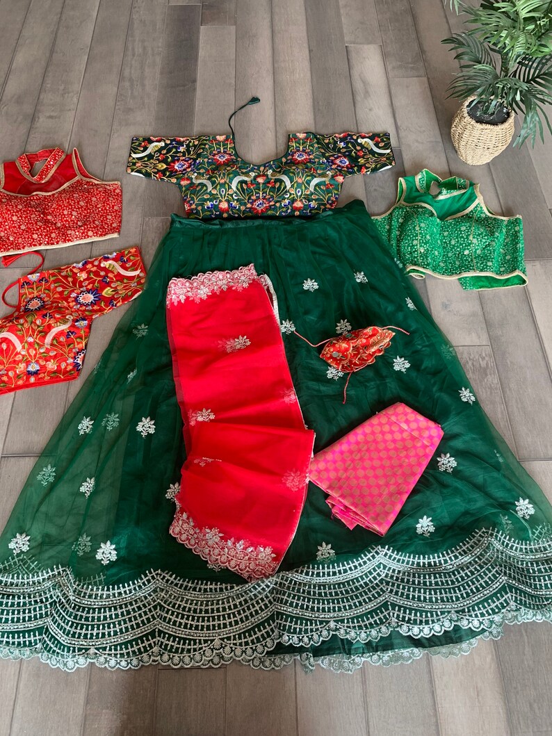 Stunning Net Lehenga With Designer Embroidery and Sequin - Etsy