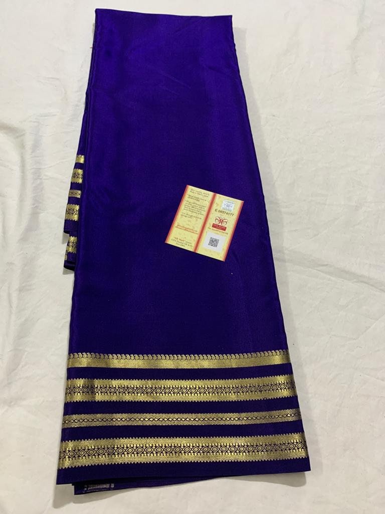 Gorgeous Blue Pure Silk Mark Certified Mysore Silk Saree 100g | Etsy