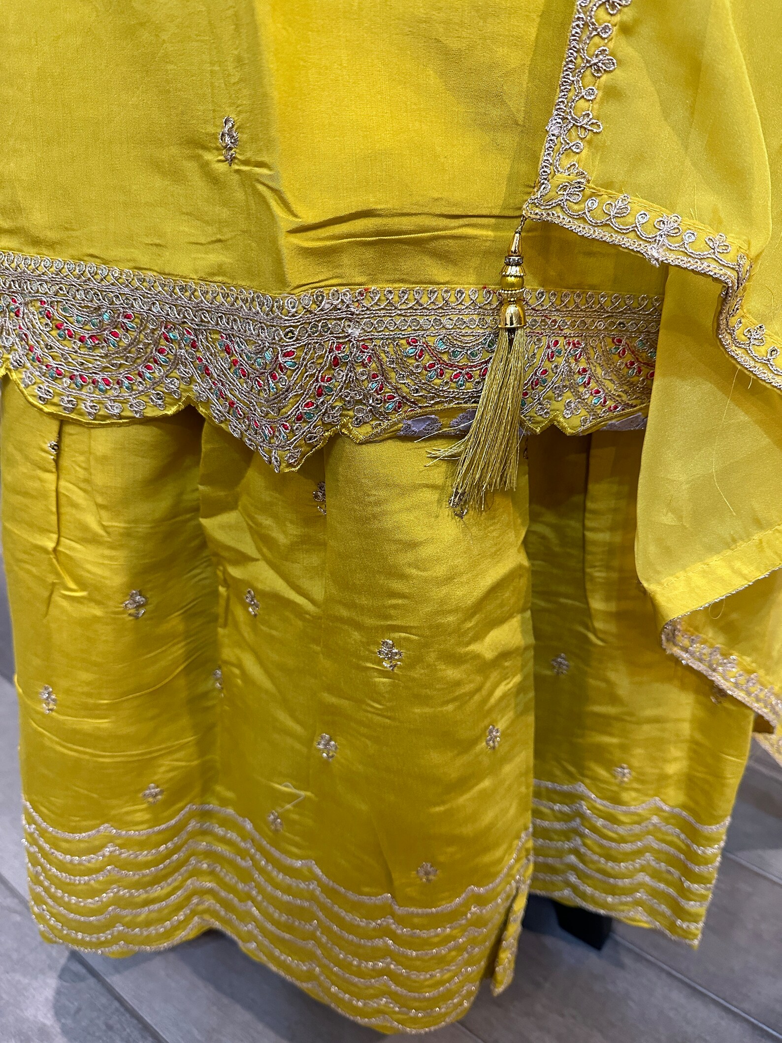 Size L: Roman Silk Sharara Set With Zardosi and Sequin Work | Sharara ...