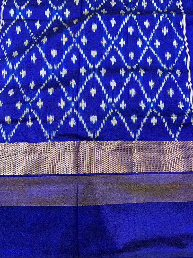 Pure Silk Mark Certified Ikkat Silk Saree in Temple Border - Etsy