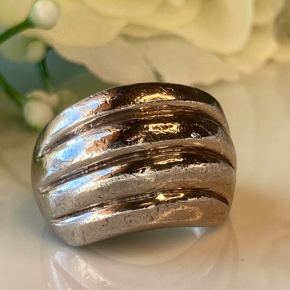 Vintage Solid Sterling Silver Statement Ring. - Etsy