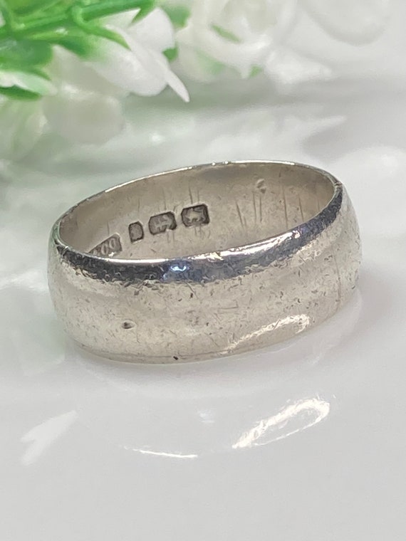 Antique, rare, solid Sterling silver wedding ring, da… - Gem