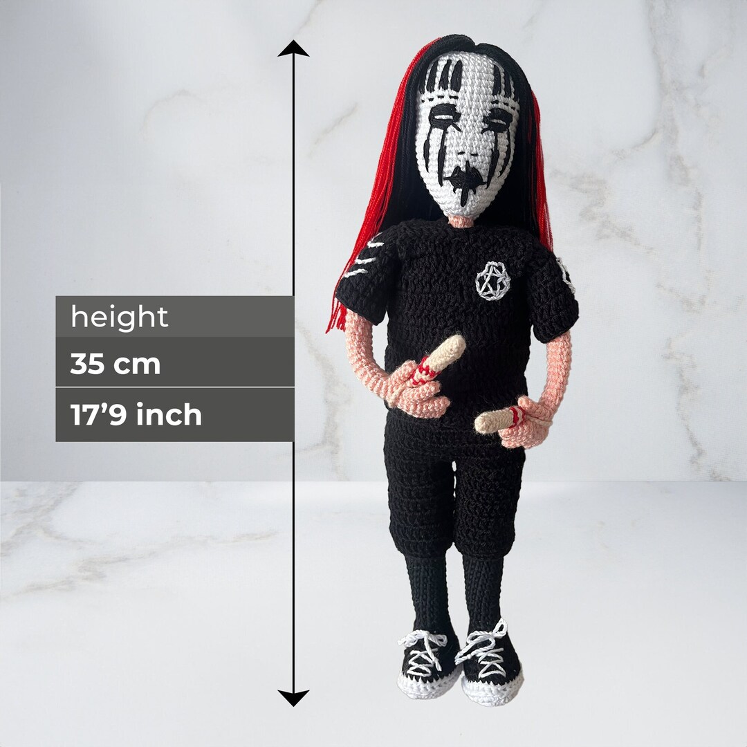 Custom Slipknot Inspired Doll: Handmade Organic Cotton Amigurumi (35cm ...