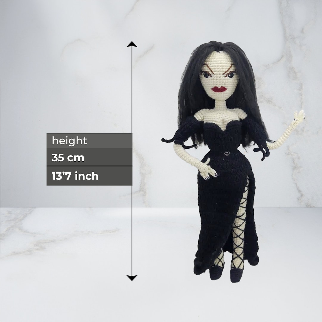 Morticia Addams Crochet Doll - Addams Family Customizable Handmade ...