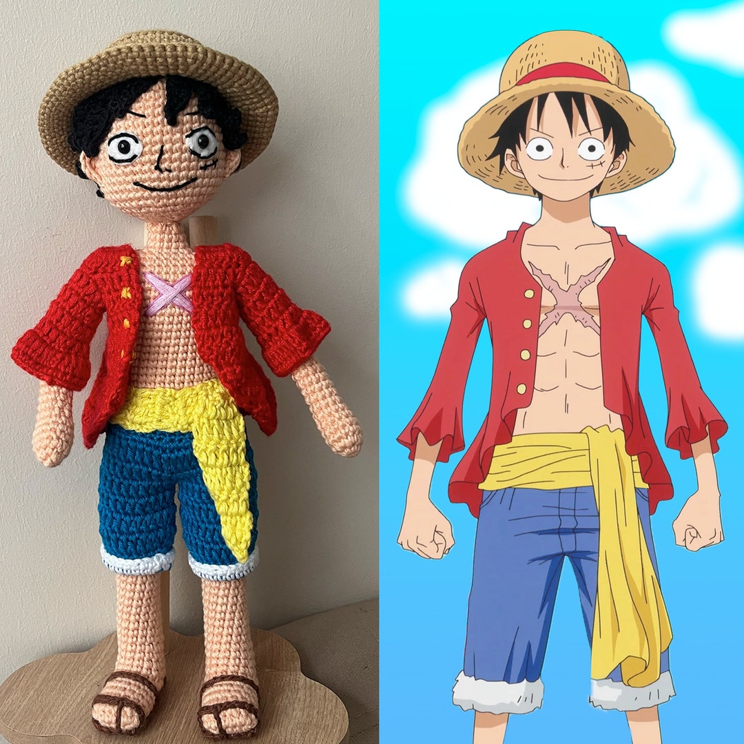 Monkey D. Luffy Crochet Doll, Custom Action Figure, Look Alike Doll ...