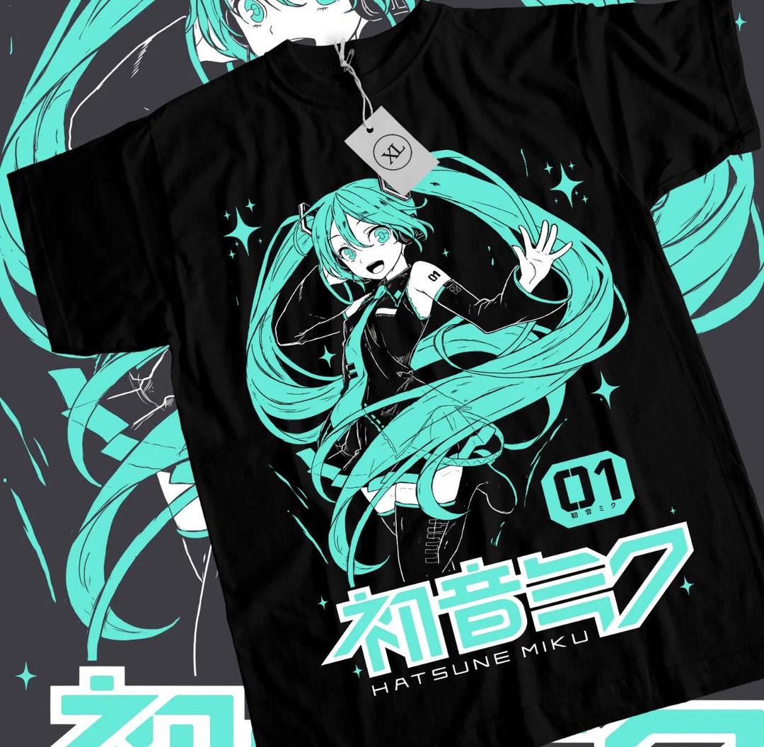 Hatsune Miku T-shirt Anime Girl Kawaii Project Diva Vocaloid Shirt ...
