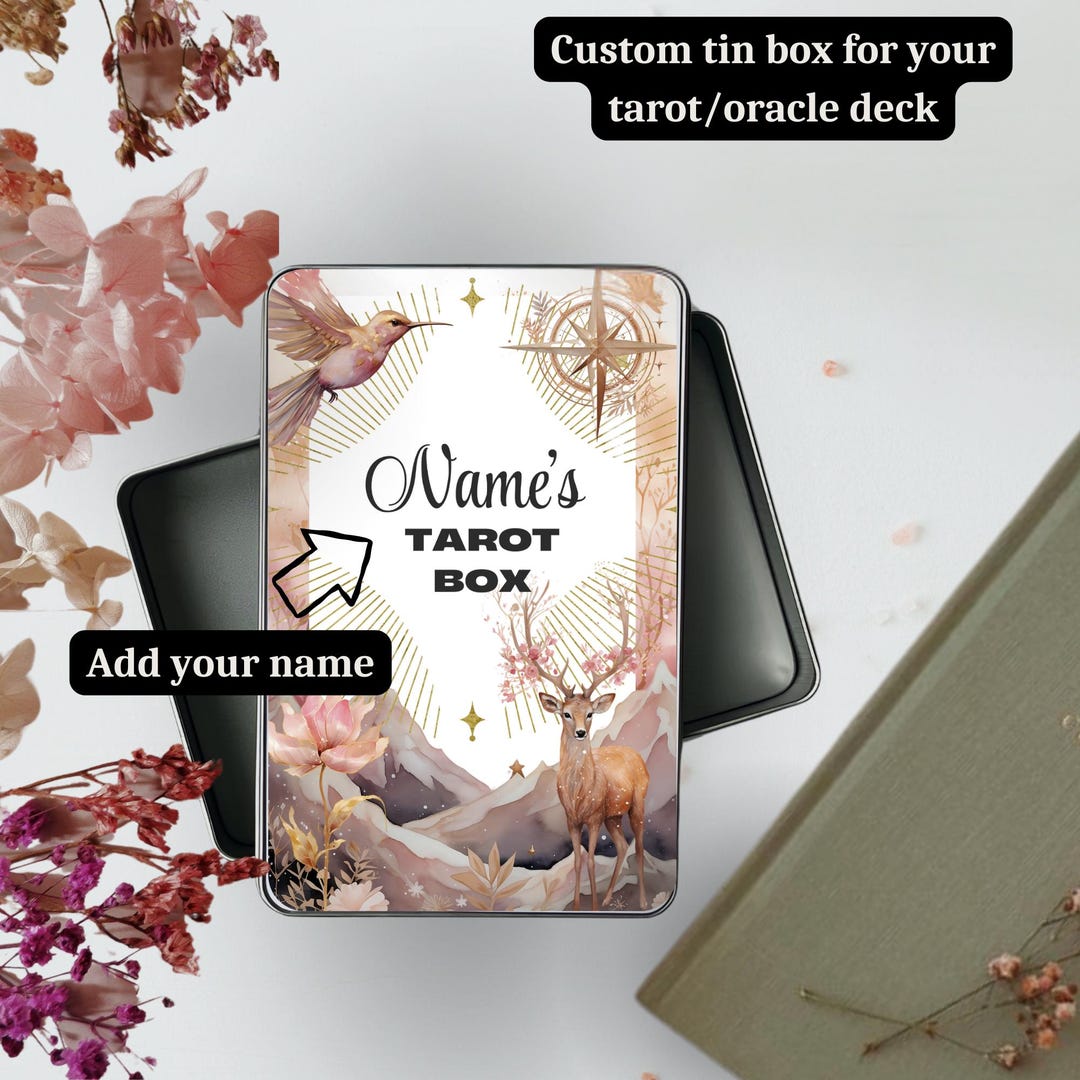 Personalized Tarot Card Tin Box, Mystical Keepsake Box - Etsy