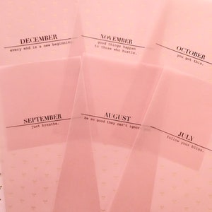 Monthly Deco Vellum Inserts - Etsy