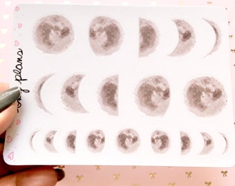 Printable Moon Phase Stickers, Printable Planner Sticker, Printable ...