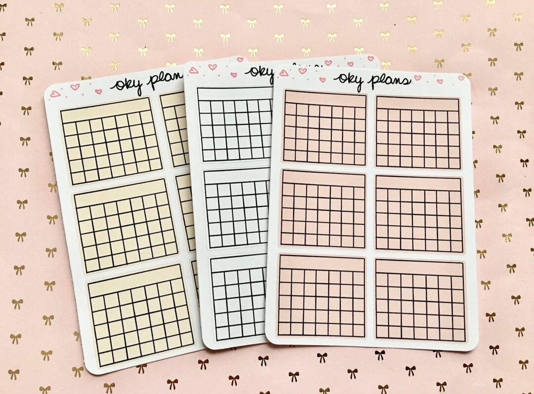Monthly Grid Tracker Stickers - Etsy
