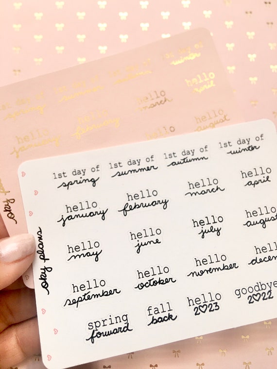 Hello Months and Seasons Stickers | Etsy