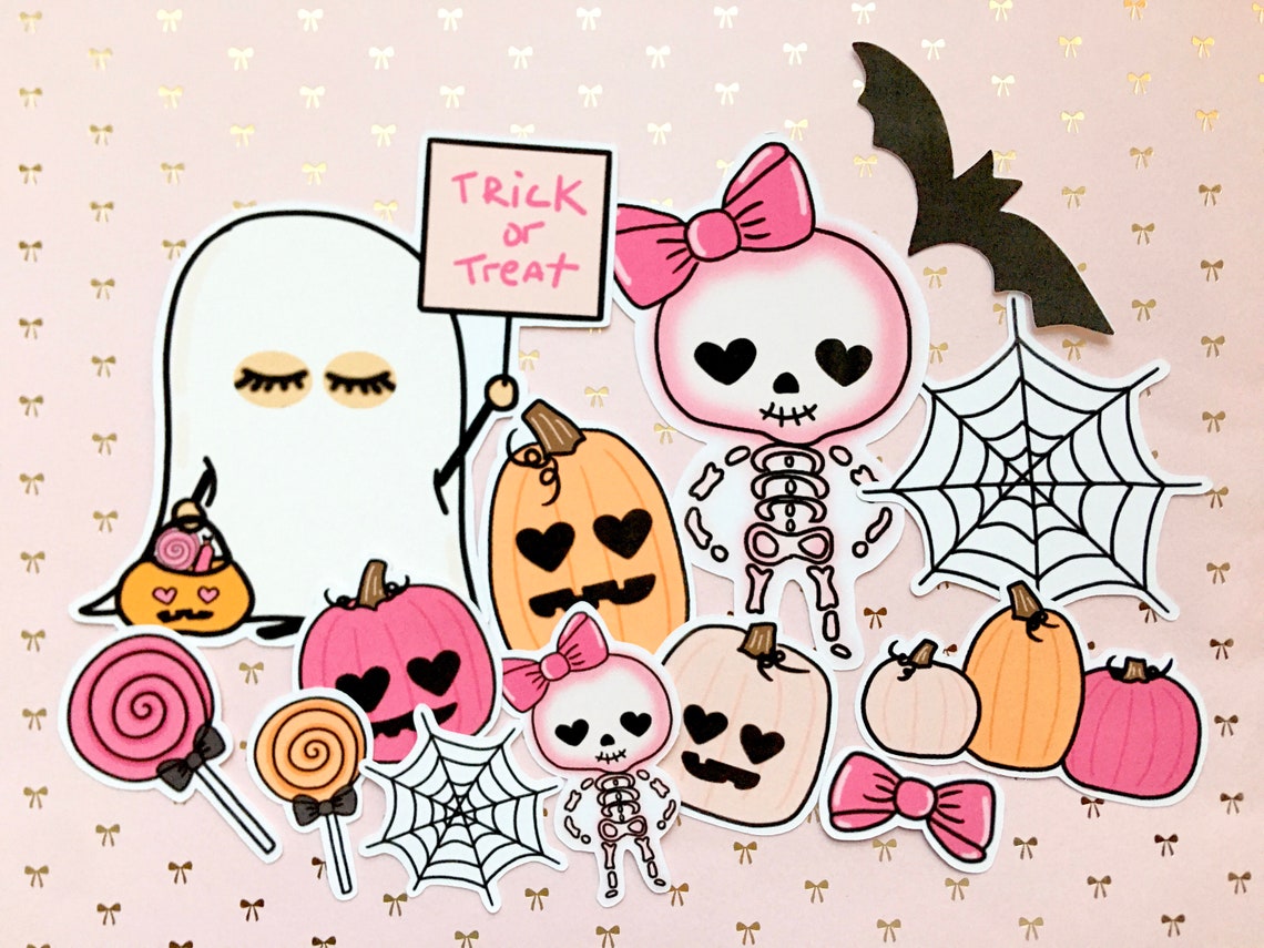 Pink Halloween Sticker Pack - Etsy